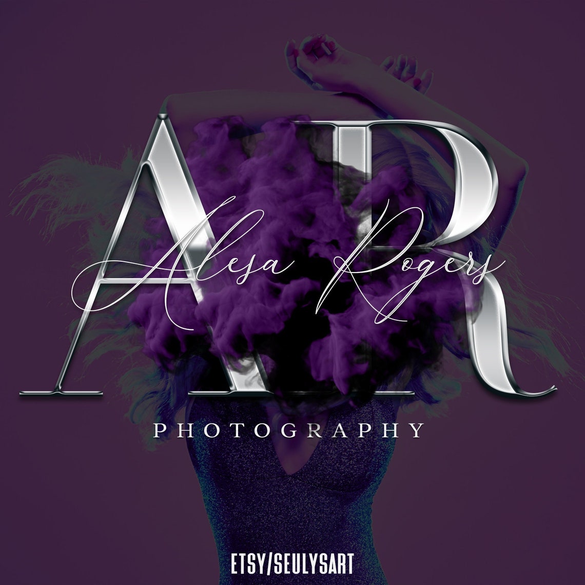 Premade Logo Design Violet Smoke Logo Beauty Logo Text - Etsy