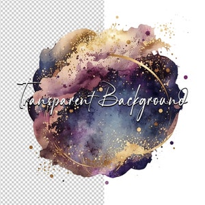 Galaxy and Gold Watercolor, Logo Background PNG, Clipart, Transparent ...