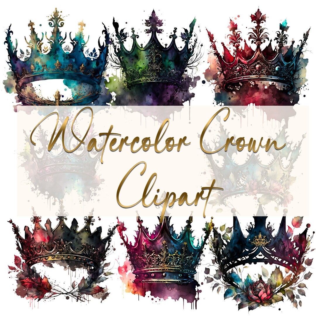 Watercolor Crown Clipart, Crown Png, Watercolor Logo PNG, Crown Clipart ...