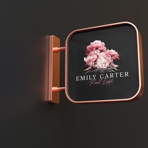 Premade Real Estate Logo Design, Premade Logo Design, Pink Realtor Logo ...