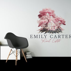 Premade Real Estate Logo Design, Premade Logo Design, Pink Realtor Logo ...