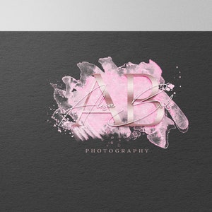 Premade Logo Design, Pink Watercolor Smoke Logo, Modern Logo, Rose Gold ...