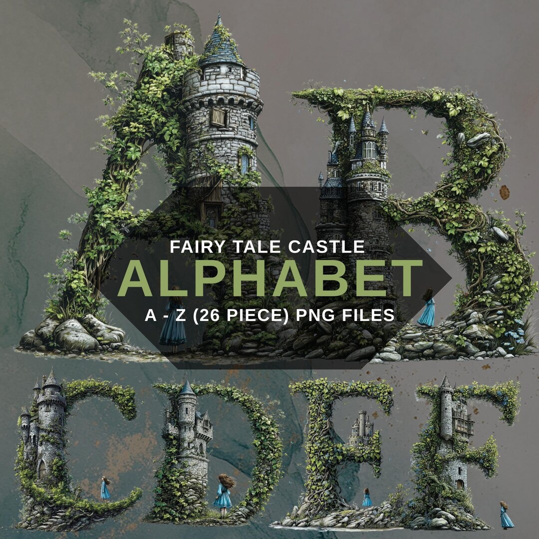 Fairy Tale Castle Alphabet PNG, Fantasy Letter Clipart, Magical Font ...