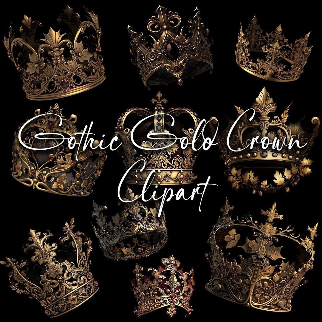 Gothic Gold Crown Clipart, Crown Png, Logo Png, Crown Clipart, Royal ...