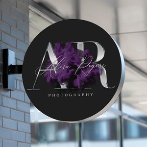 Premade Logo Design, Violet Smoke Logo, Beauty Logo, Text Logo, Interior Design Logo, Modern ...