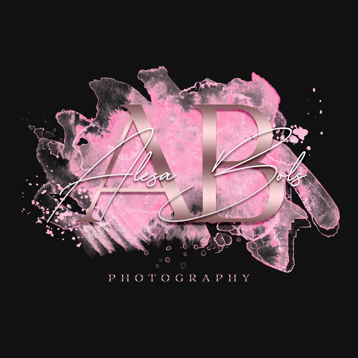 Premade Logo Design Pink Watercolor Smoke Logo Modern Logo - Etsy