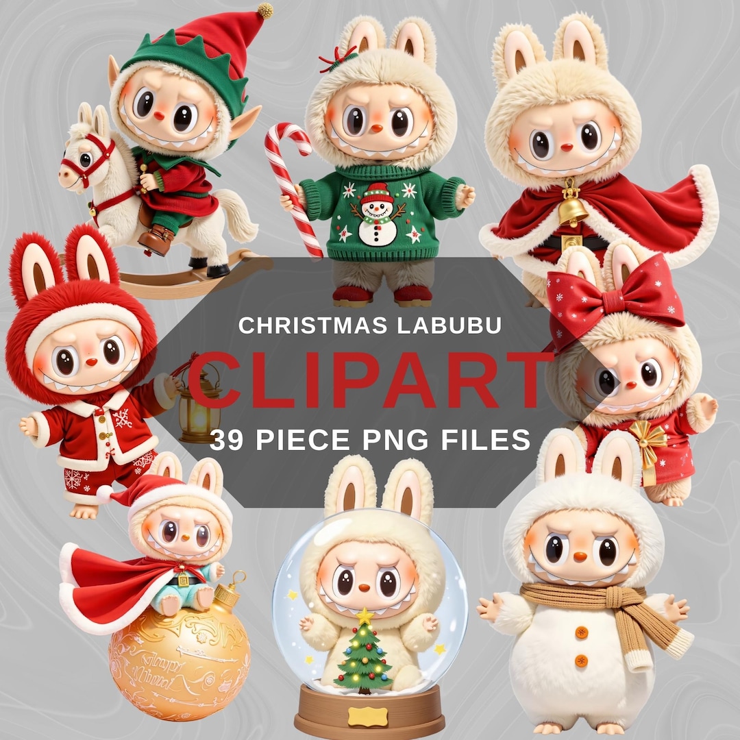 39 Christmas Labubu Clipart Bundle, Cute Labubu PNG, Holiday Digital ...