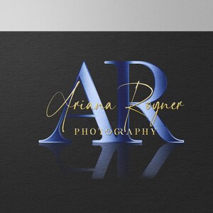 Navy Blue Initials Logo, Premade Logo Design, Beauty Logo, Minimalist ...