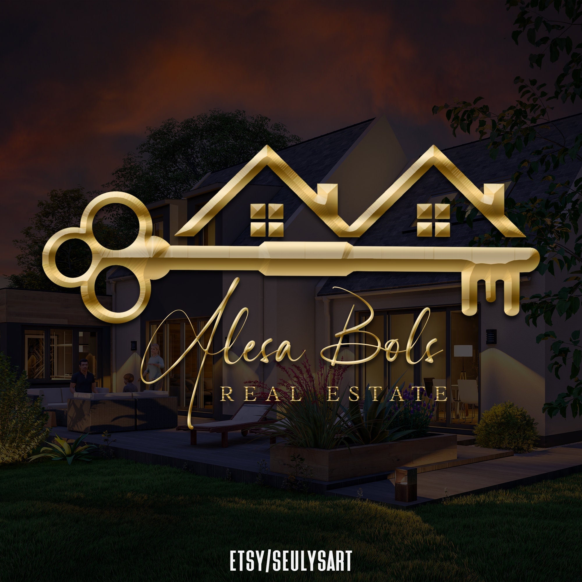 Premade Real Estate Logo Design Gold Logo Design Realtor - Etsy