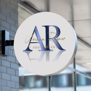 Navy Blue Initials Logo, Premade Logo Design, Beauty Logo, Minimalist ...