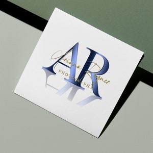 Navy Blue Initials Logo, Premade Logo Design, Beauty Logo, Minimalist ...