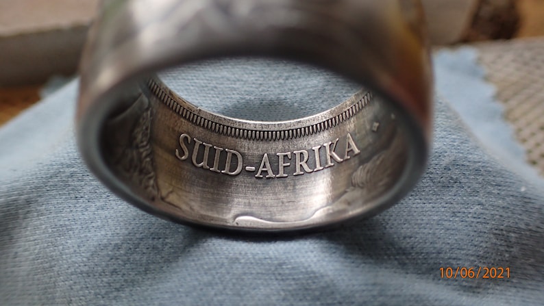 South African Krugerrand 1 Oz. Silver Piece Ring - Etsy