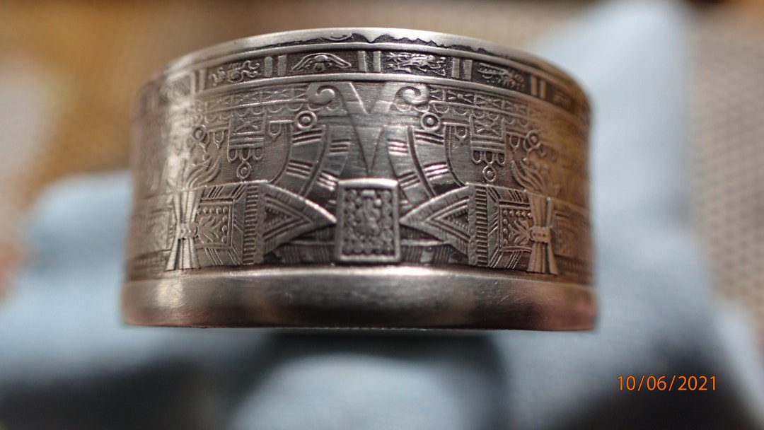Aztec Calendar 1 Oz Silver Piece Ring - Etsy