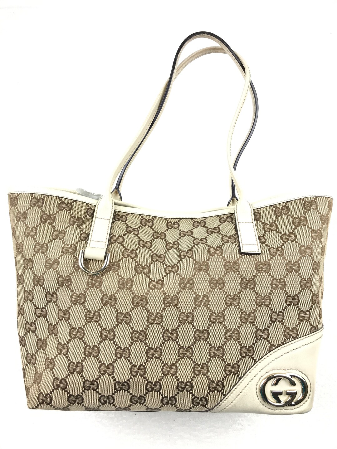 Authentic Gucci Canvas New Britt Tote Bag Personalized Gifts Dinner ...