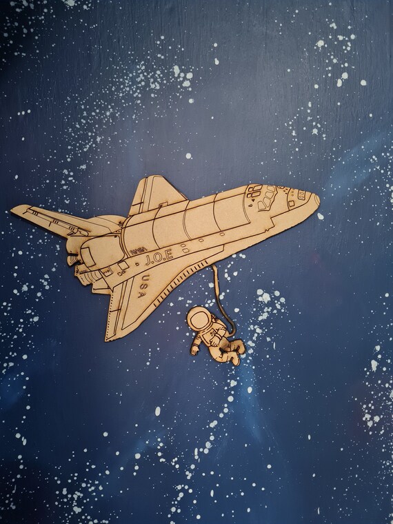 Wooden Space Rocket and Astronaut personalised | Etsy