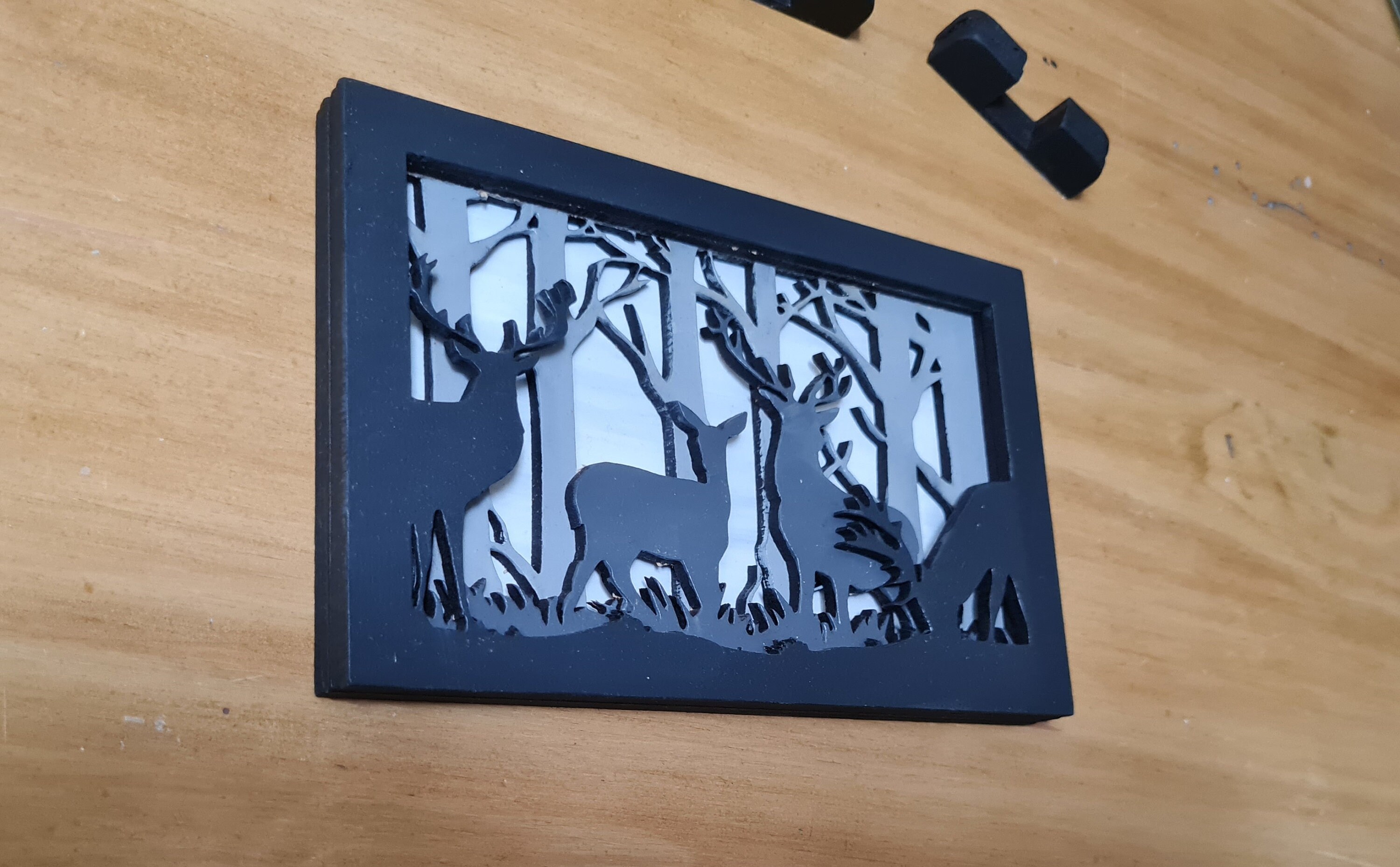 Wooden Layered Deer Picture and Frame Shelf Sitter - Etsy