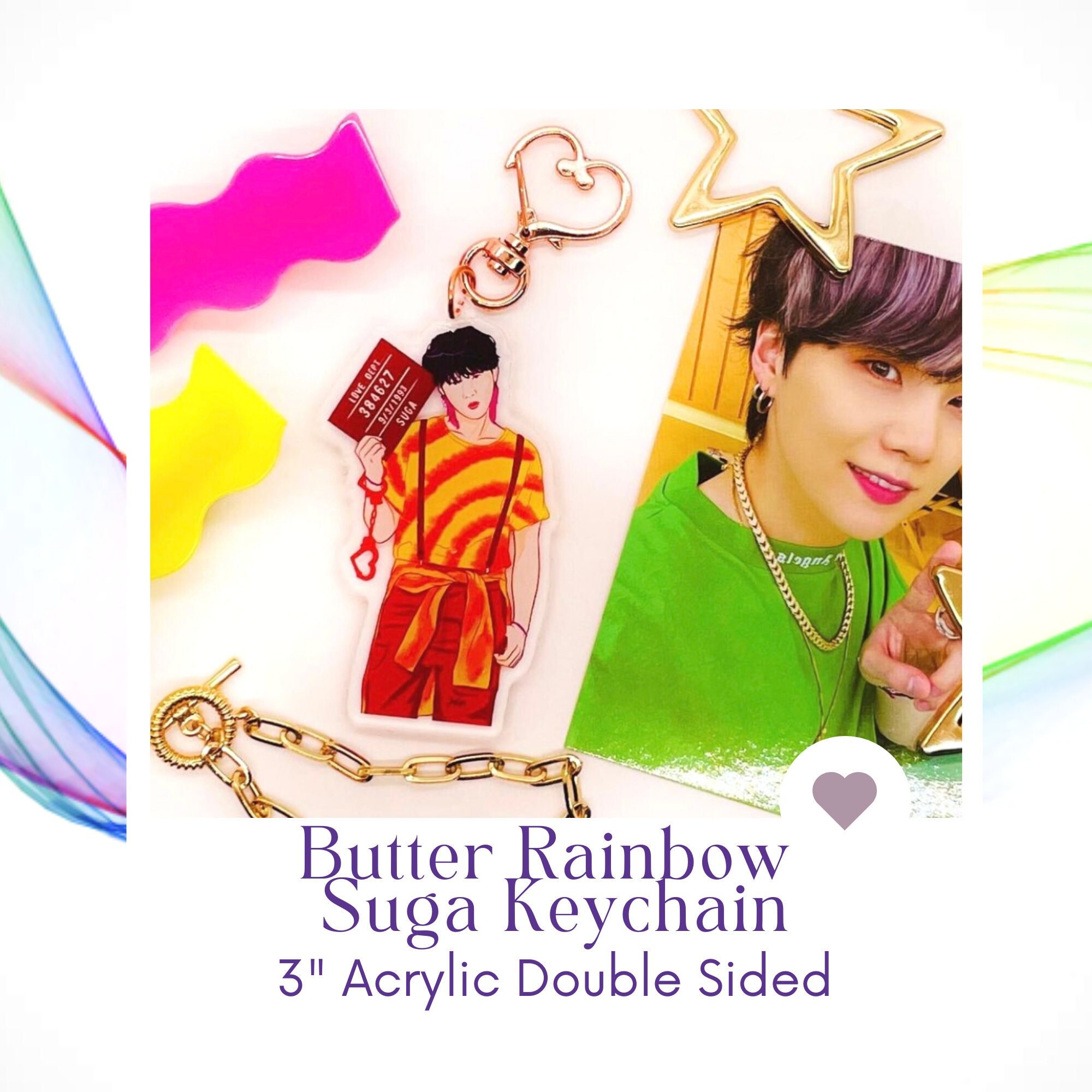BTS Butter Rainbow Suga Keychain - Etsy