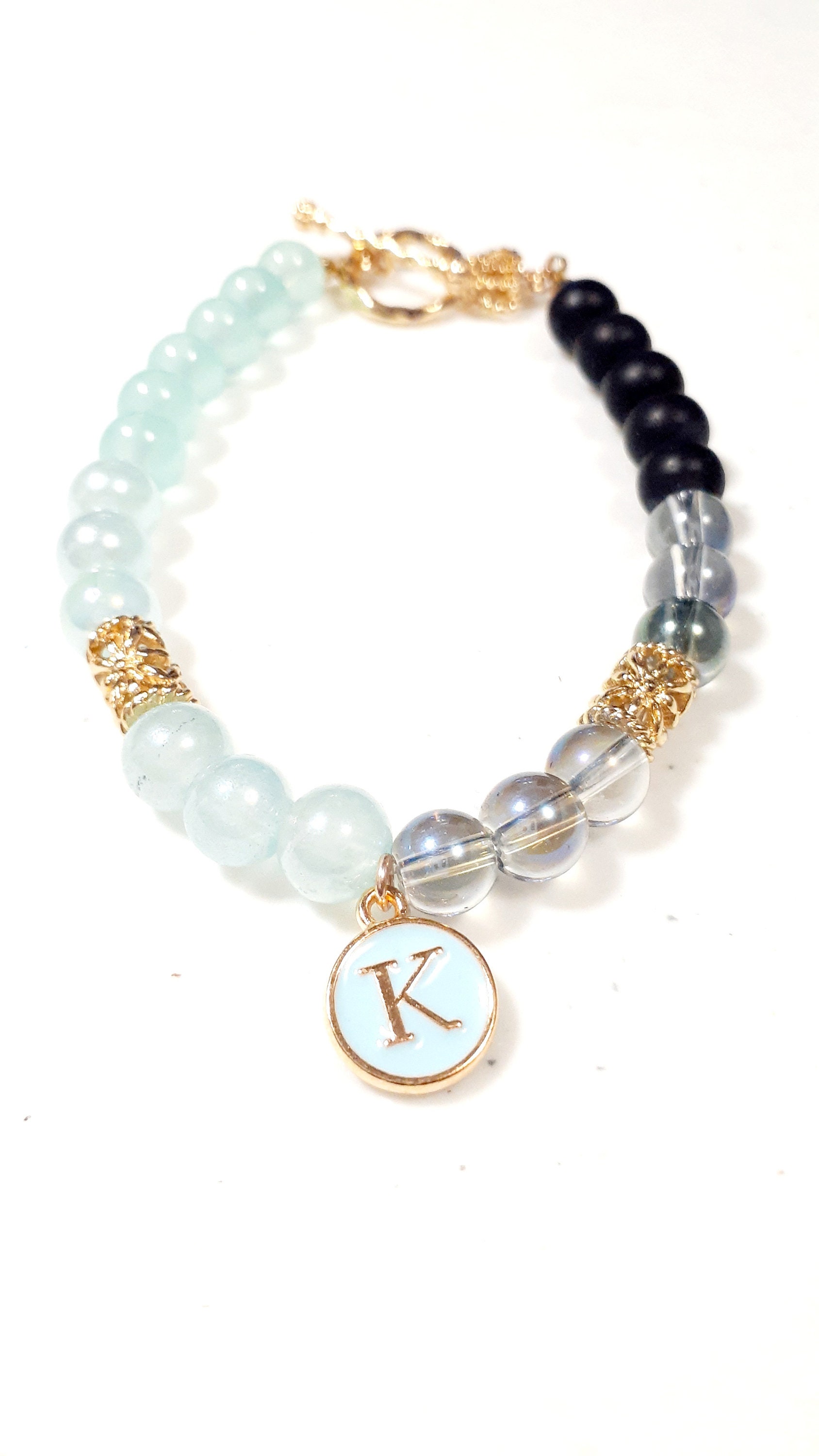 Initial K Bracelet Set - Etsy