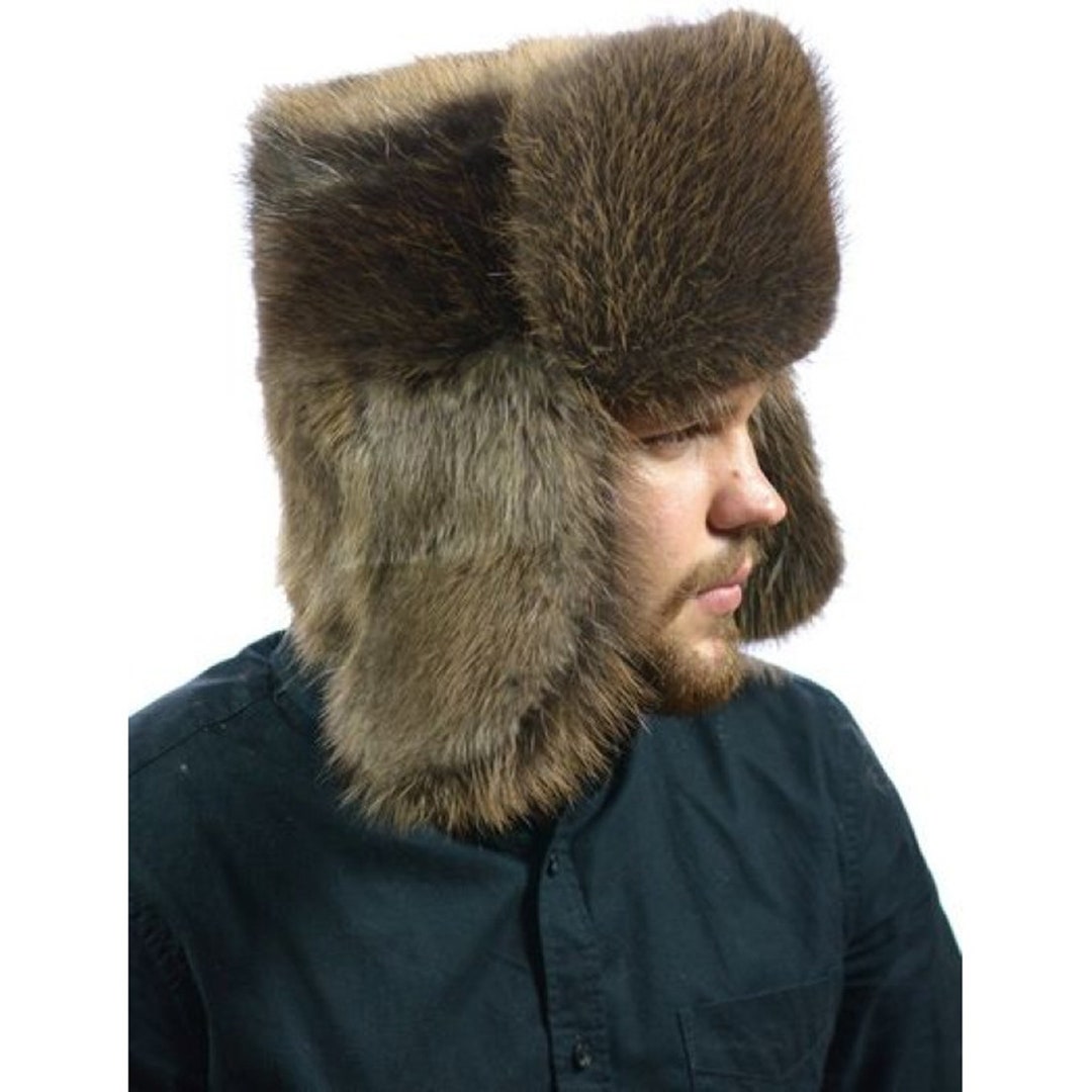 Men's Beaver Fur Hat / Winter Fur Hat With Earflaps for Men - Etsy