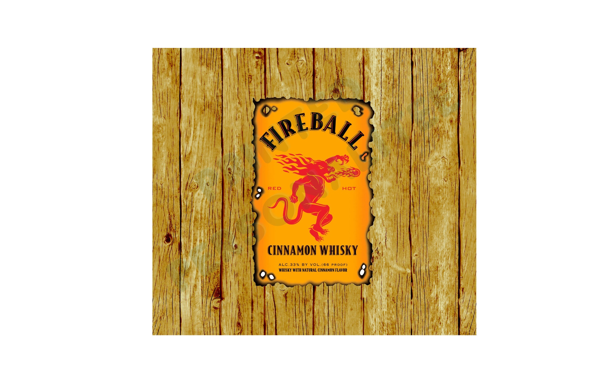 Fireball Bottle Label
