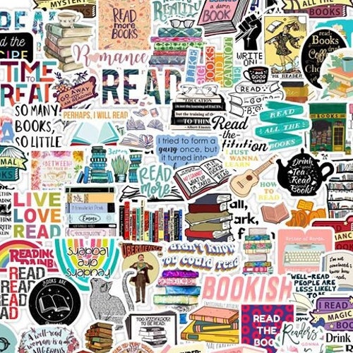 Book Sticker Pack-reading Stickers-packaging Stickers - Etsy