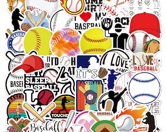 Baseball Sticker Pack Baseball Bat Baseball Glove - Etsy