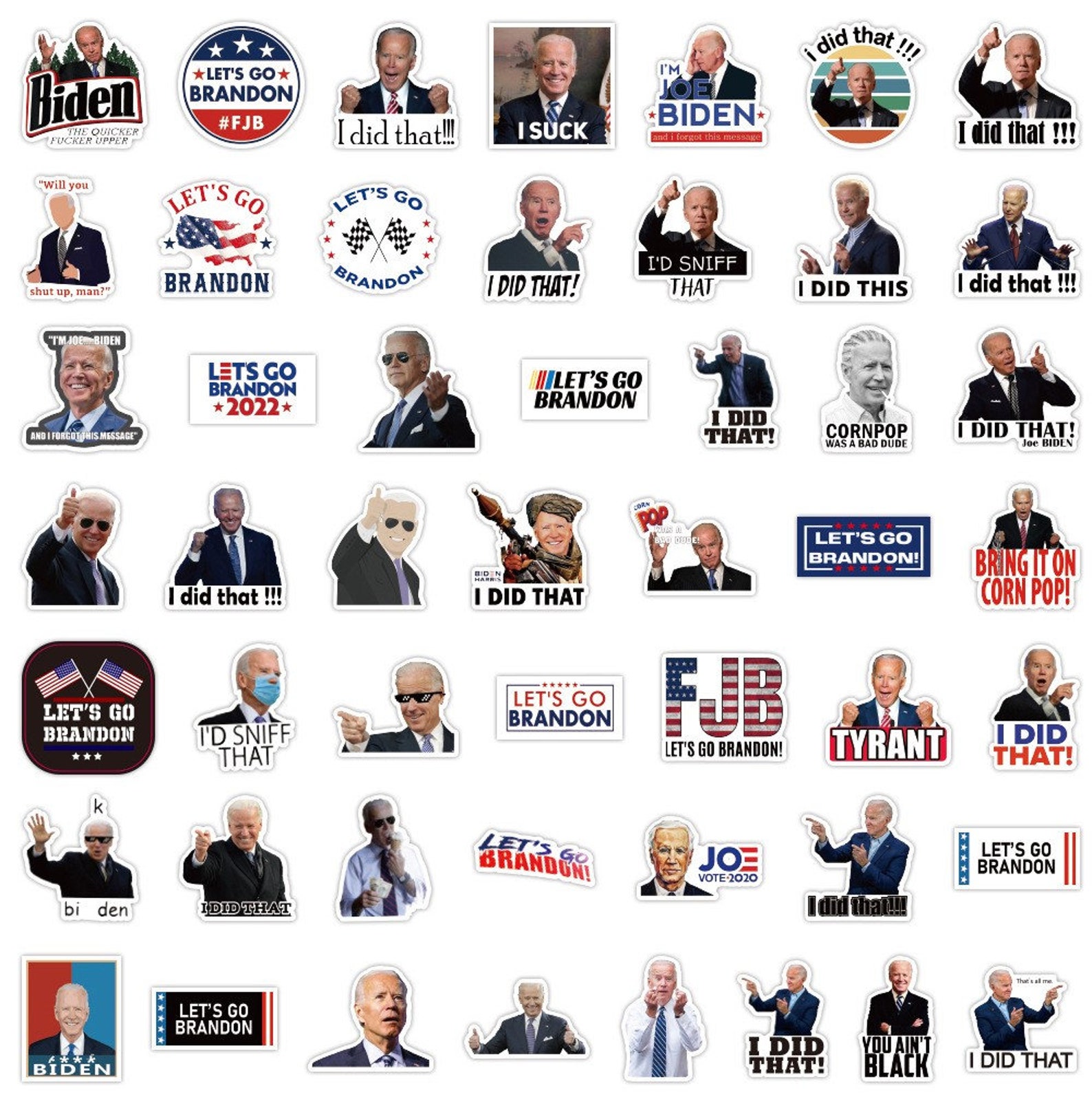 Joe Biden Sticker FJB Sticker Let's Go Brandon Sticker - Etsy