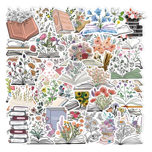 Reading Books Sticker Pack - Etsy