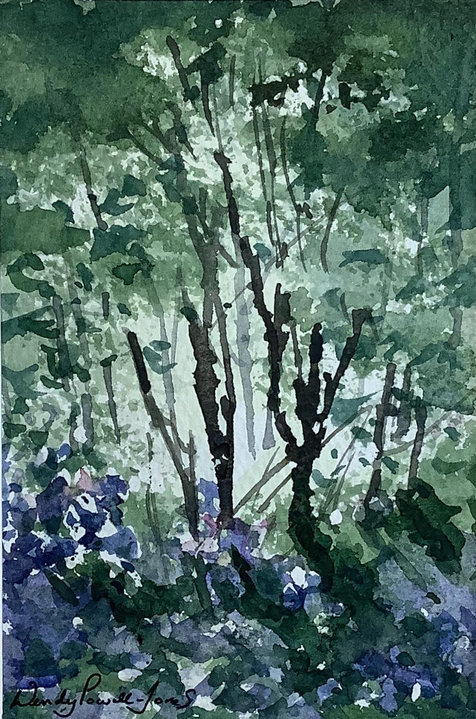 Original Watercolour 'spring Woods' Mounted and Ready for a Standard 10 ...