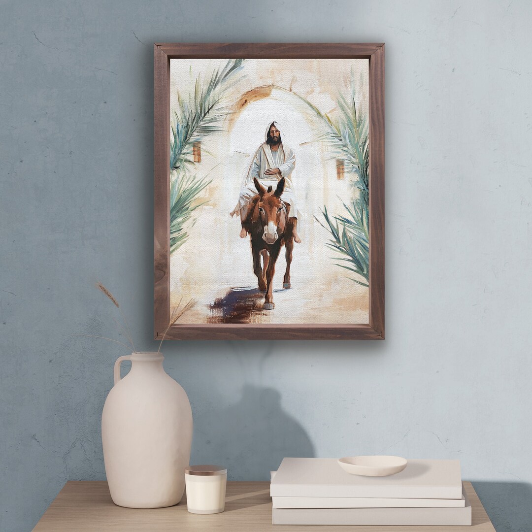 Jesus Triumphal Entry Framed Art Print Faith-based Art Palm Sunday Holy ...