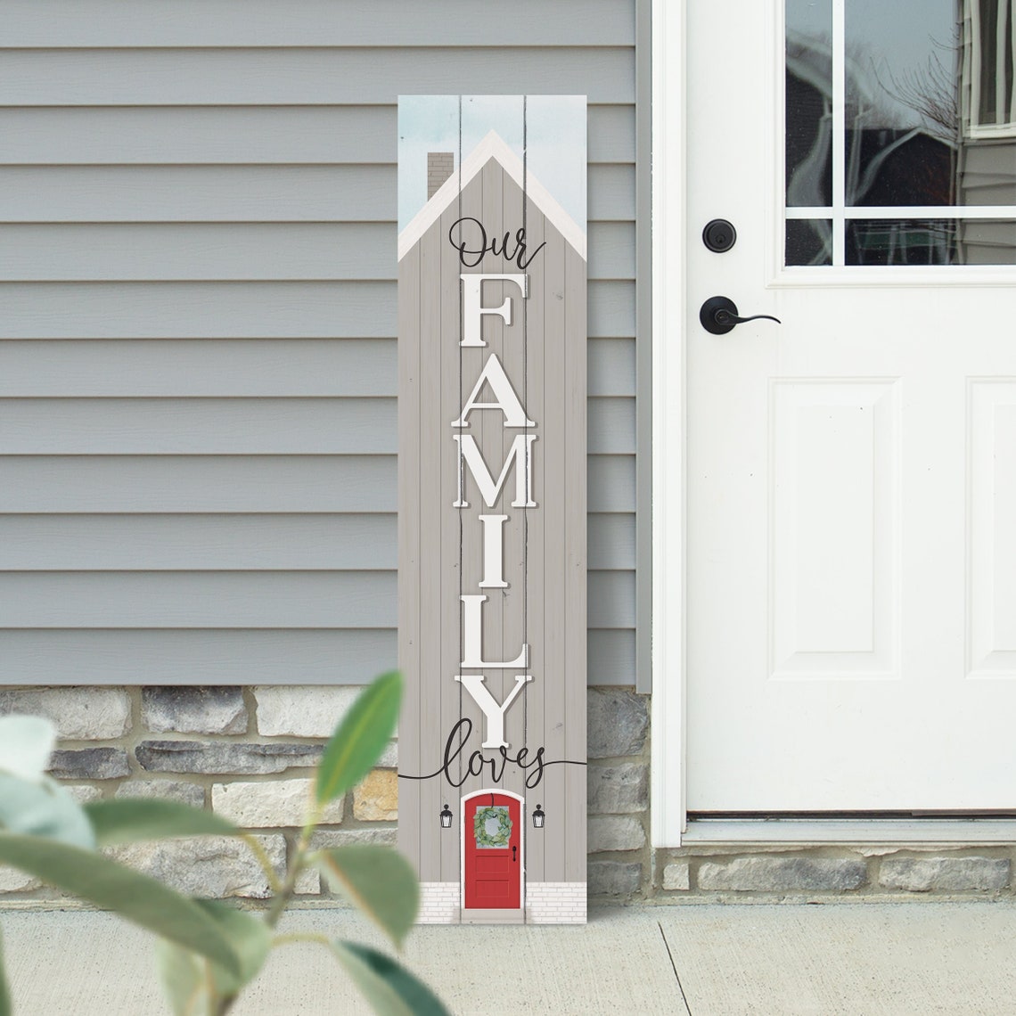 Our Family Loves Outdoor Porch Sign - Etsy