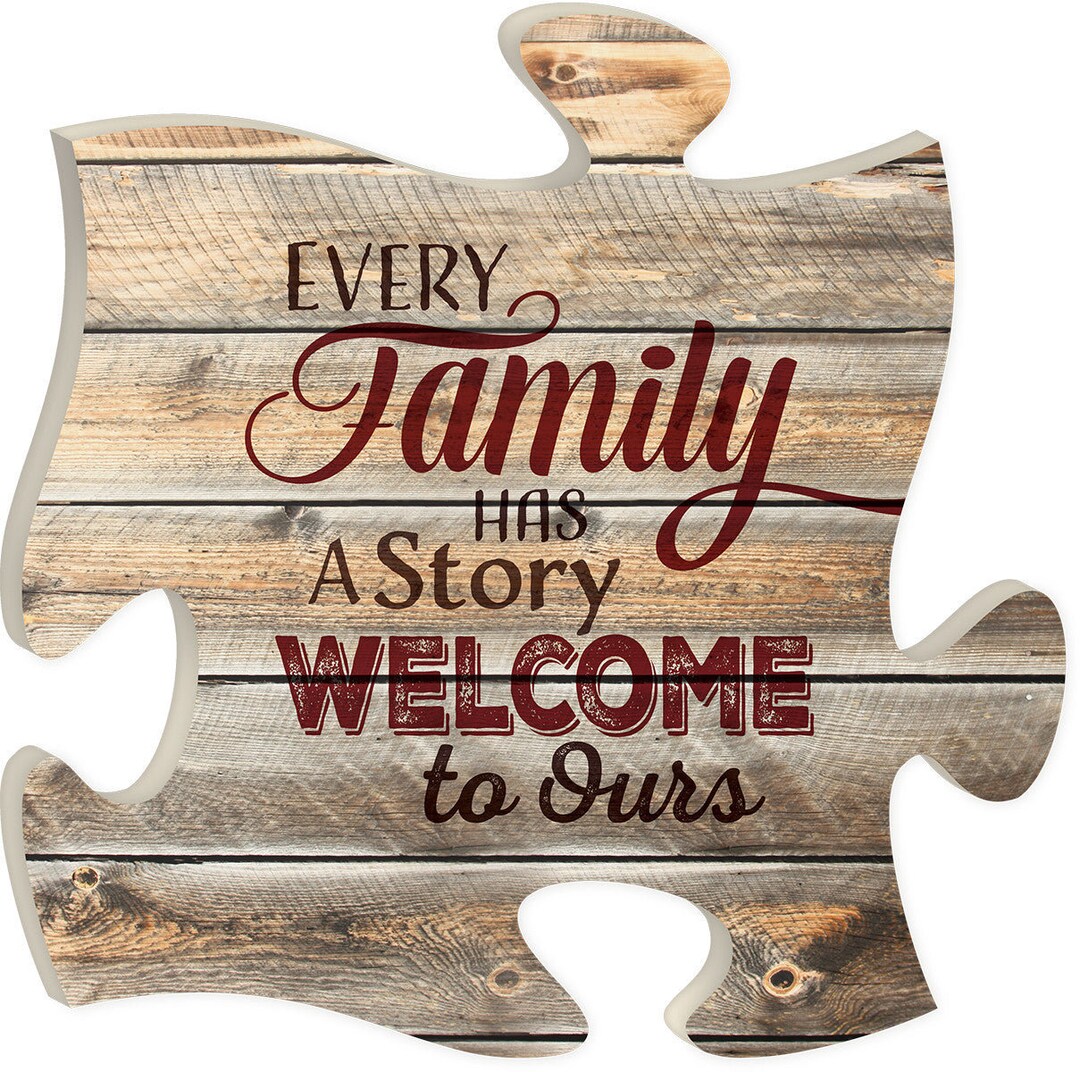 Every Family Puzzle Piece Décor 12x12 Inch Puzzle Piece Wall Sign Wall ...