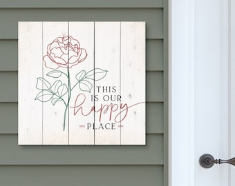 Welcome to Our Happy Place Outdoor Porch Sign 47 X 10.5 Pine - Etsy