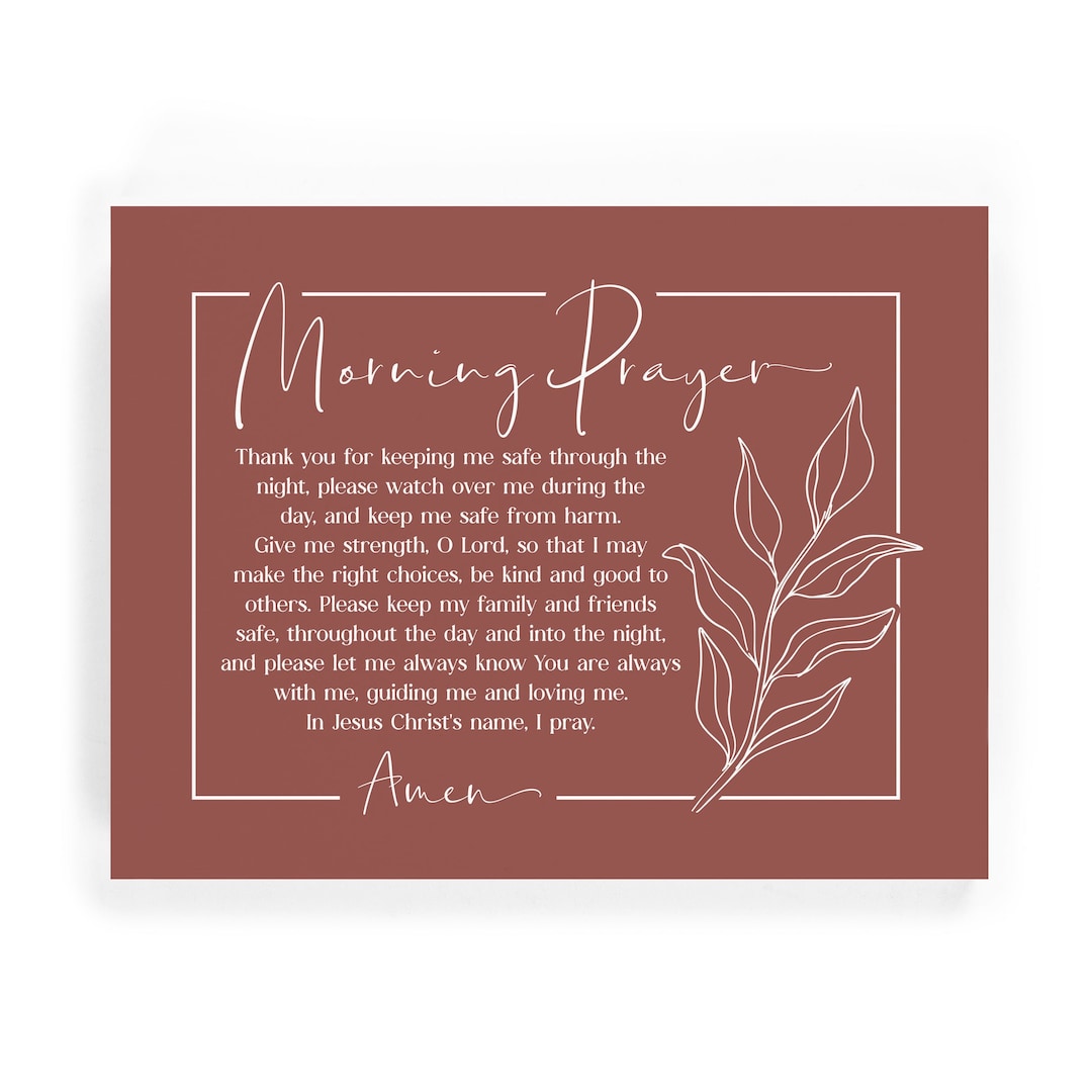 Morning Prayer Ornate Décor Prayers Praise Prayer Sign 5.5 X 7 Tabletop ...