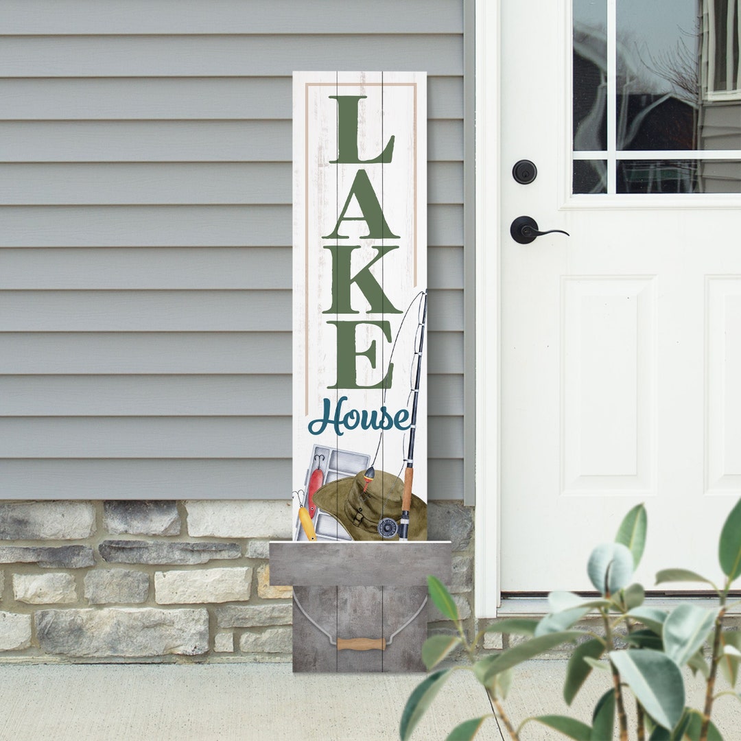 Lake House Outdoor Porch Sign Cabin and Lake Outside Decor 14x47 Pine ...