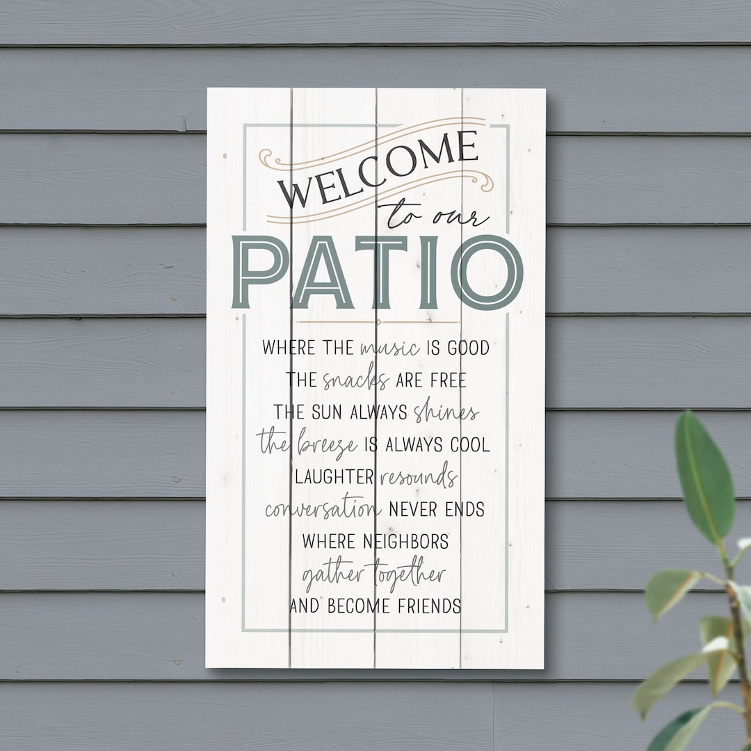 Welcome to Our Patio Outdoor Porch Sign - Etsy
