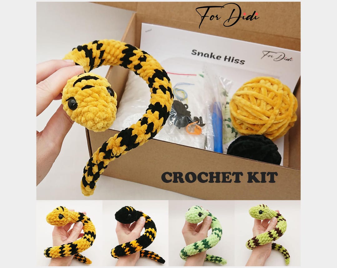 Snake CROCHET KIT. Crochet Pattern, Materials and Supplies. Multiple ...