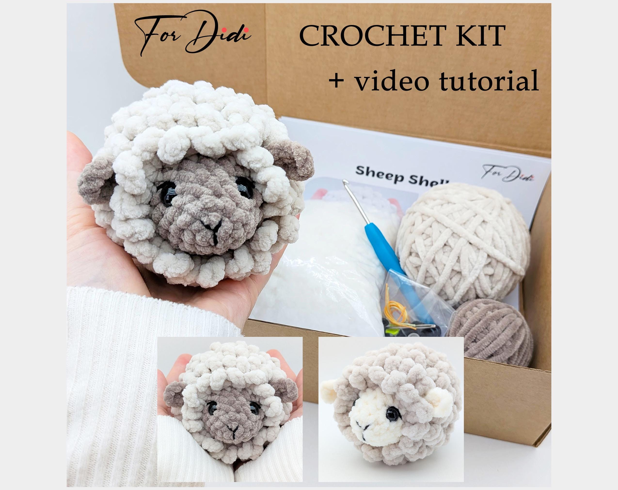 Sheep CROCHET DIY KIT, Amigurumi Plush Toy Kit – Pattern, Video ...