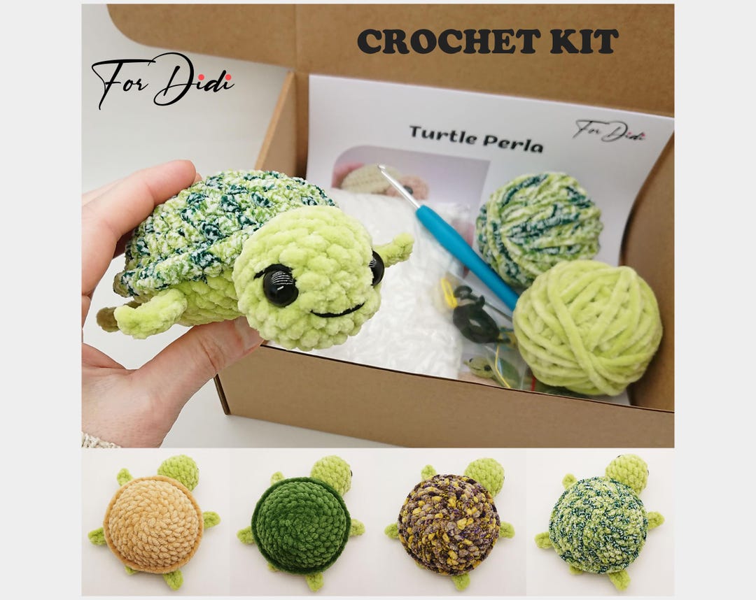 Turtle CROCHET KIT. Crochet Pattern, Materials and Supplies. Multiple ...