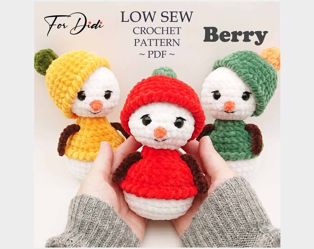 Snowman LOW SEW Crochet Pattern. Christmas Amigurumi Snowman. Plush ...