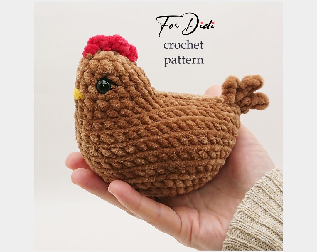 Plush CHICKEN Crochet Pattern. Crochet Hen No Sew Amigurumi Pattern PDF ...
