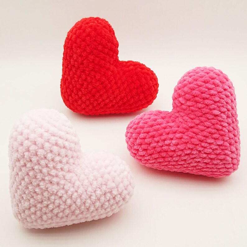 Crochet Plush HEART Pattern. 3 Sizes. Valentine's Day Heart. Crochet ...
