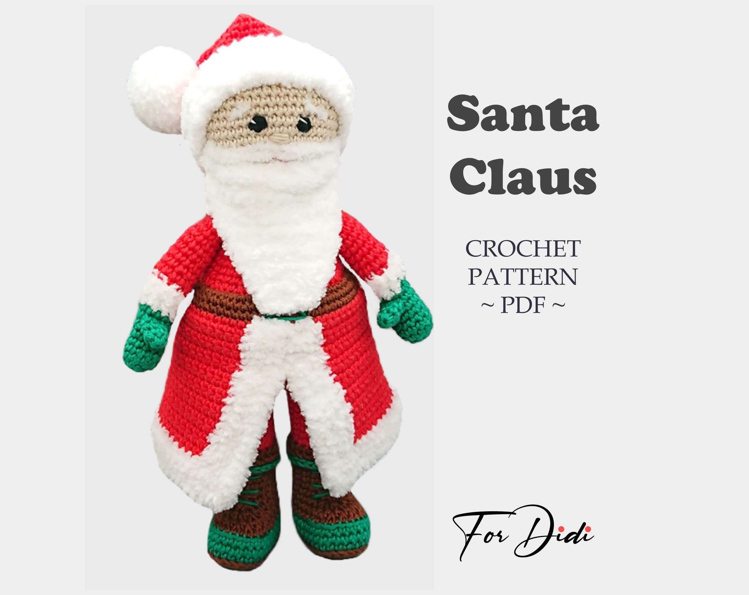 SANTA CLAUS Crochet Pattern. Amigurumi Santa Claus. Crochet Santa Toy ...