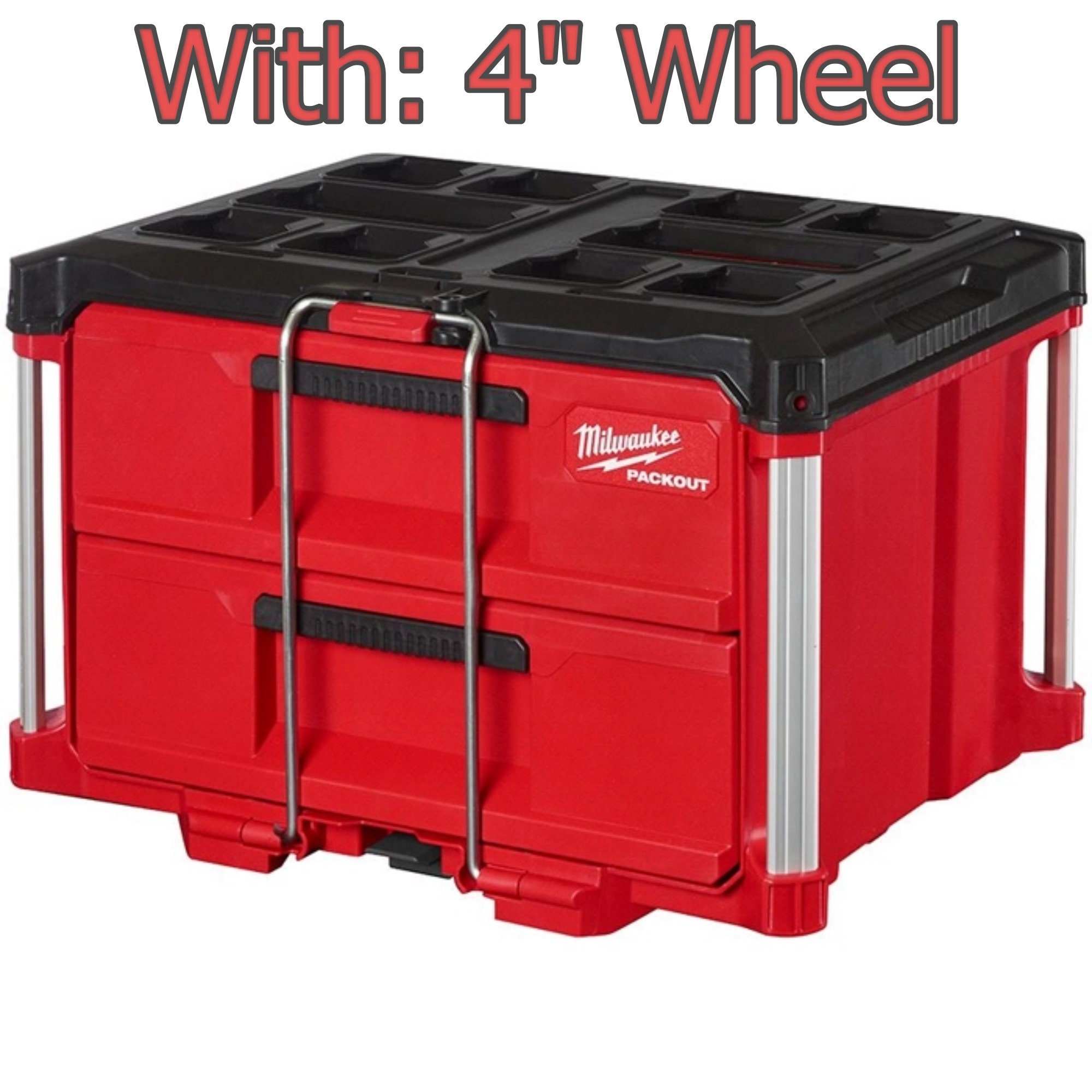 Milwaukee Packout Cart Caster Wheels - 2-wheel Utility Cart to 4-wheel ...