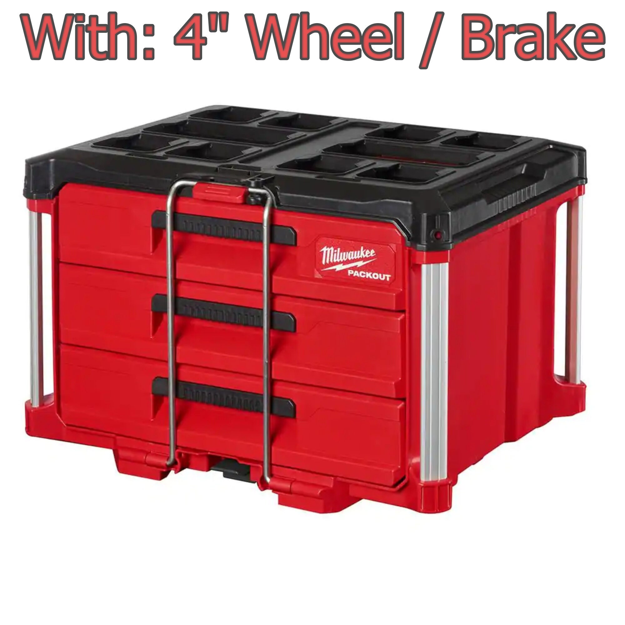 Milwaukee Packout Cart Caster Wheels - 2-wheel Utility Cart to 4-wheel ...