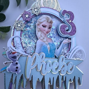 Personalised Frozen Cake Topper / Retro Cake Topper /shaker Cake Topper ...