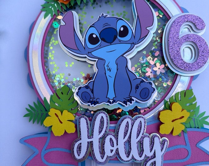 Personalised Stitch Cake Topper / Handmade / LED Light up Stitch Cake ...