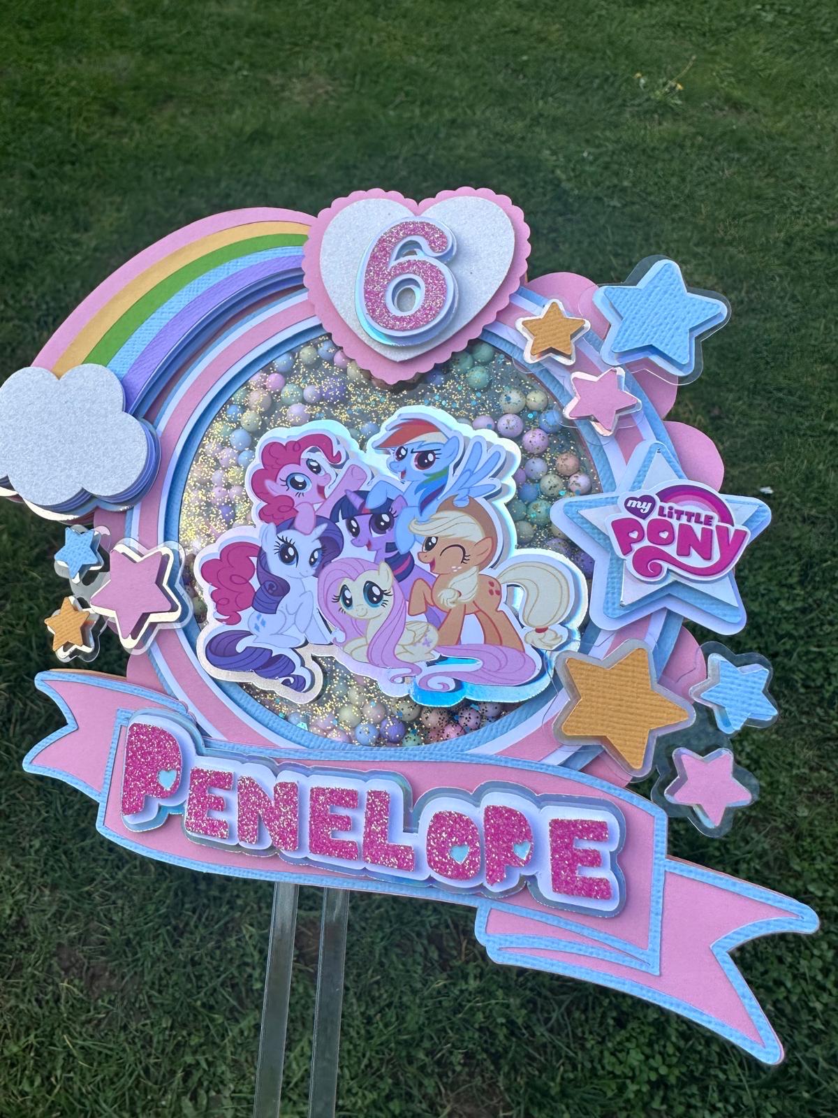 Personalised My Cutie Little Pony Cake Topper / Pastel Topper / Name ...