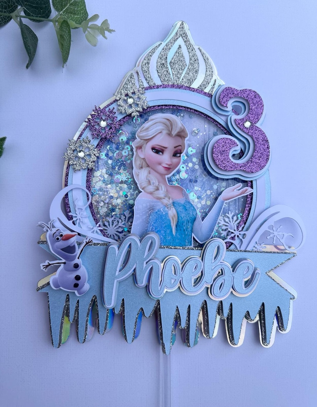 Personalised Frozen Cake Topper / Retro Cake Topper /shaker Cake Topper ...