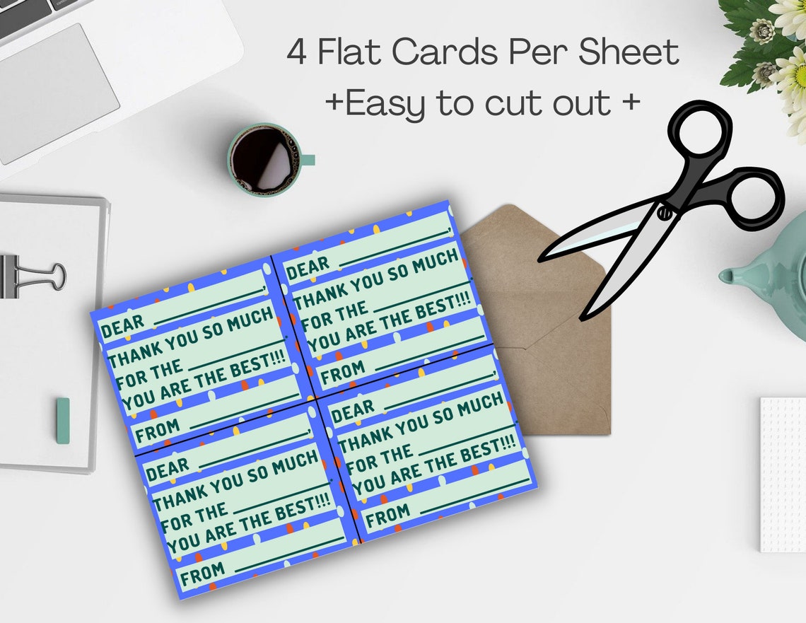 Printable Kids Thank You Note Template, Kids Thank You Card Fill In ...